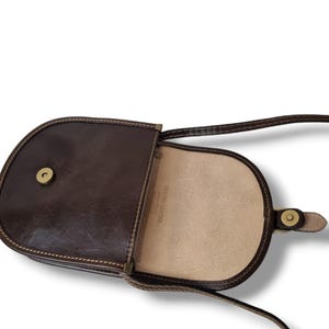 Real Leather Dark Brown Crossbody Bag Brown Shoulder Bag Elegant Dark ...