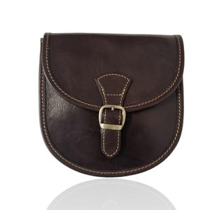 Real Leather Dark Brown Crossbody Bag Brown Shoulder Bag Elegant Dark ...