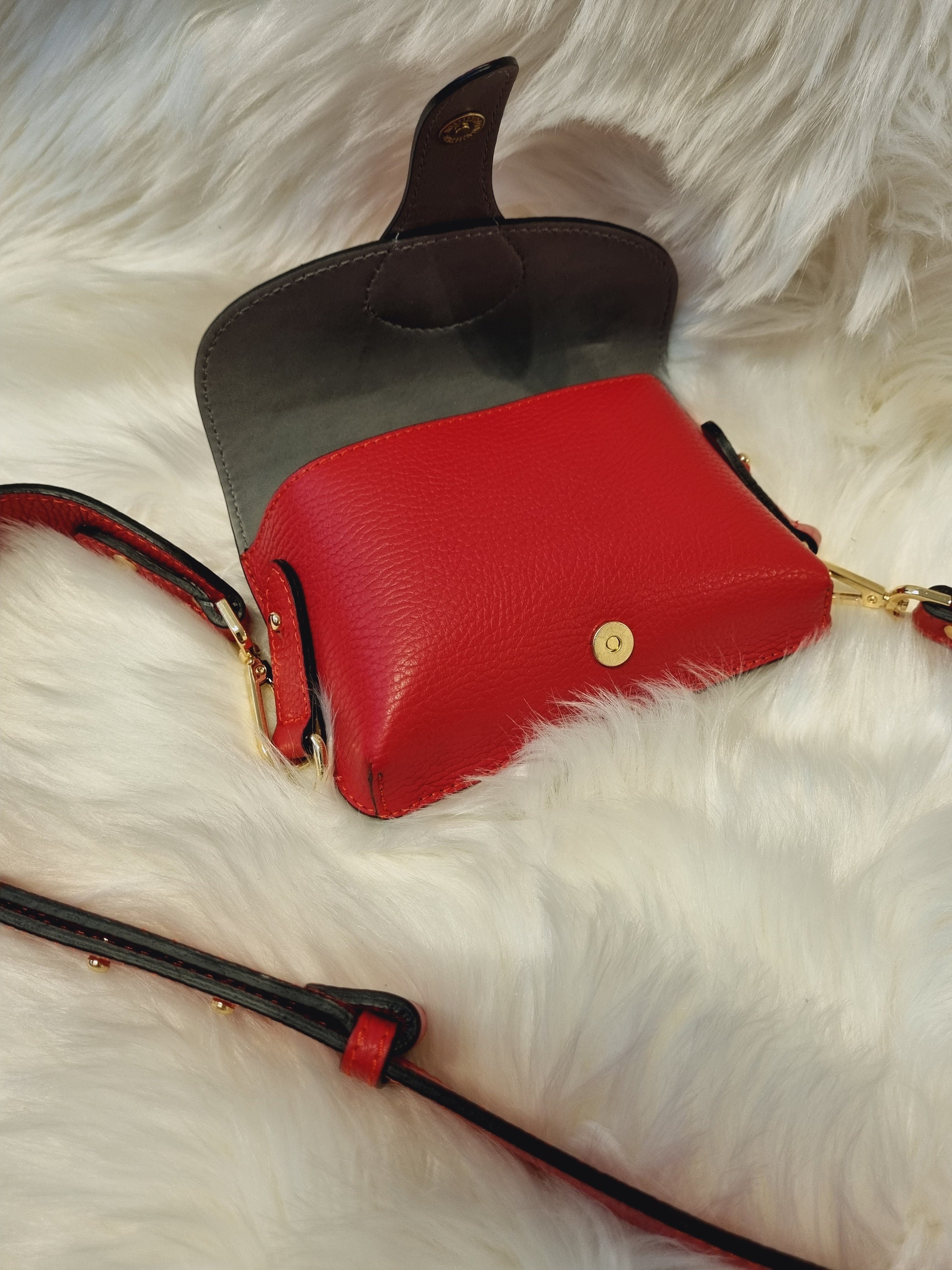 Real Leather Red Bag Red Crossbody Bag Red Shoulder Bag Red Party Bag ...