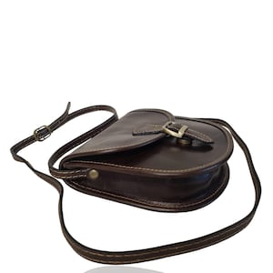 Real Leather Dark Brown Crossbody Bag Brown Shoulder Bag Elegant Dark ...