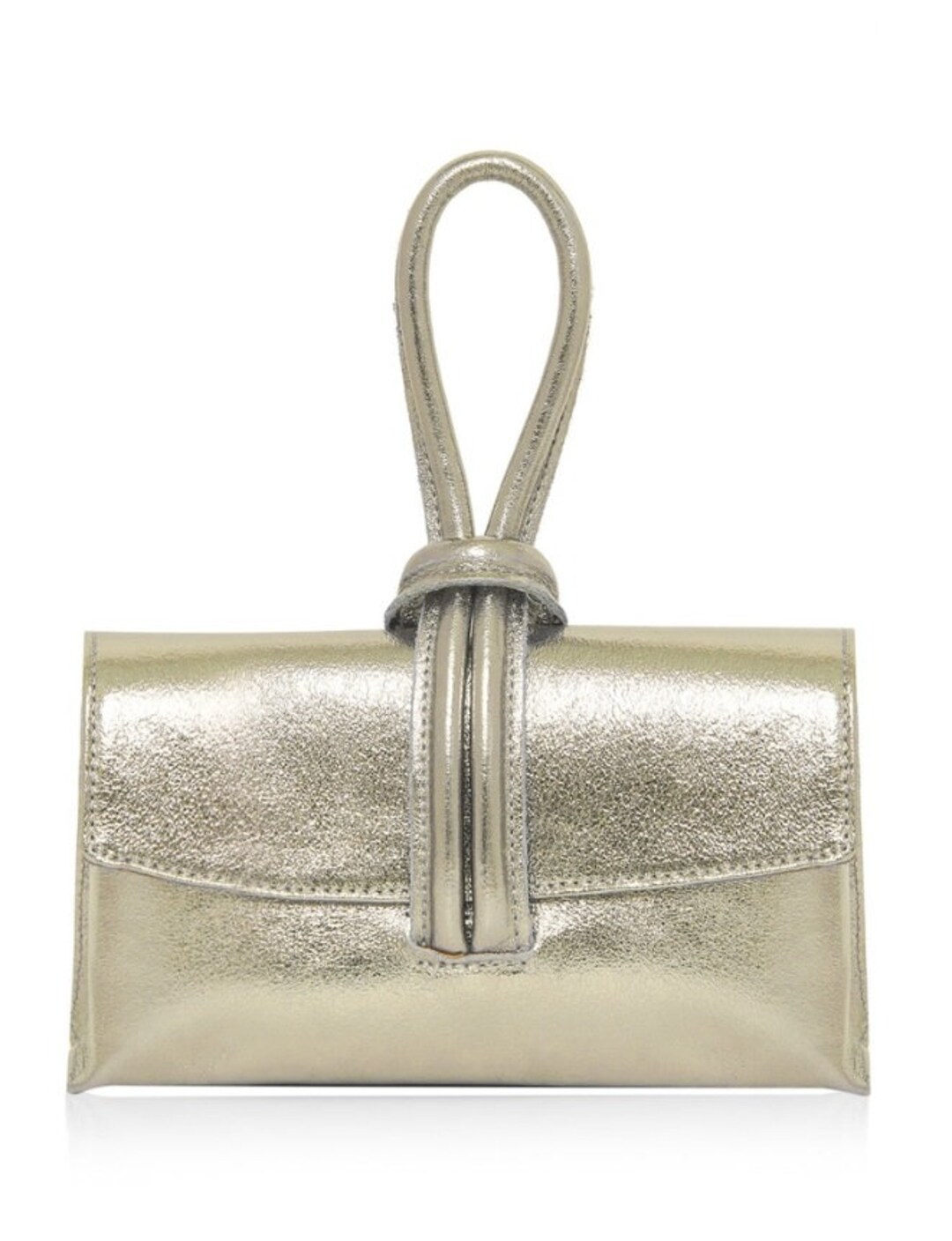 Metallic Leather Loop Lock Clutch Bag: Gold or Silver Party Bag - Etsy