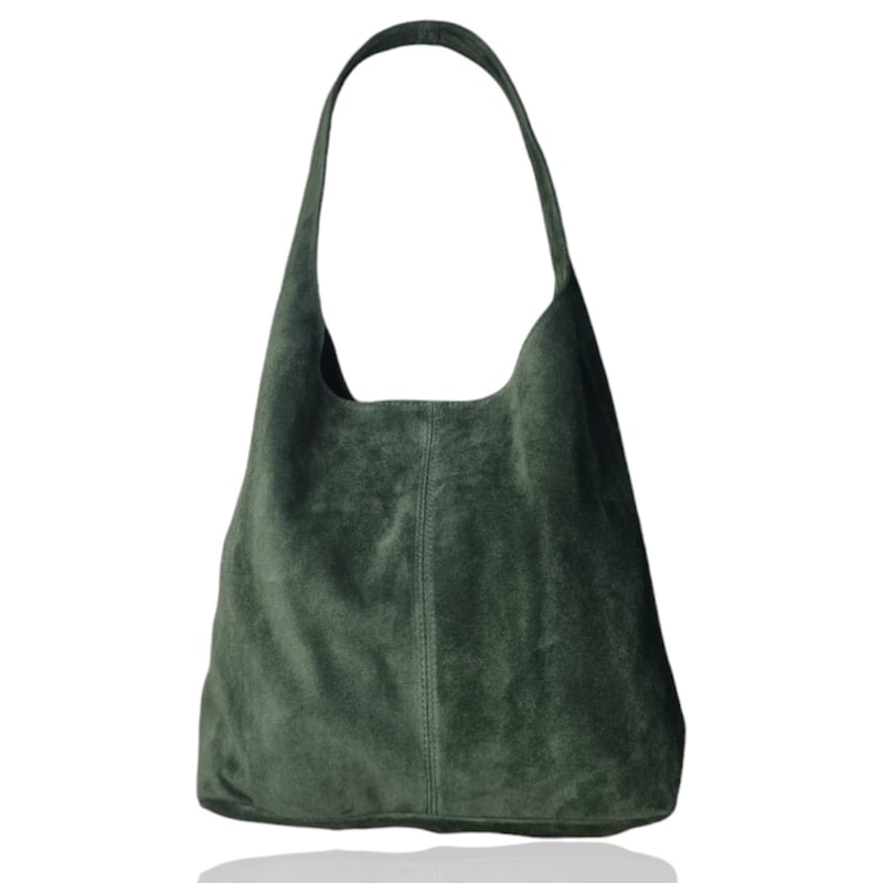 Green Slouch Suede Tote - Etsy
