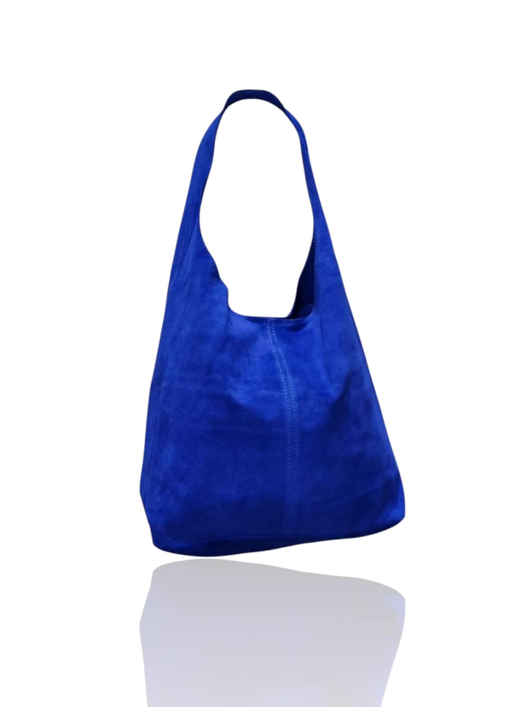 Royal Blue Suede Leather Slouch Hobo Bag - Etsy