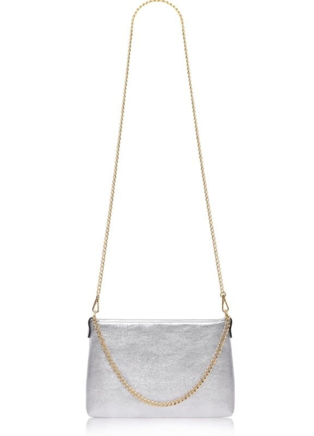 Real Leather Silver Leather Bag, Silver Crossbody Bag, Silver Shoulder ...