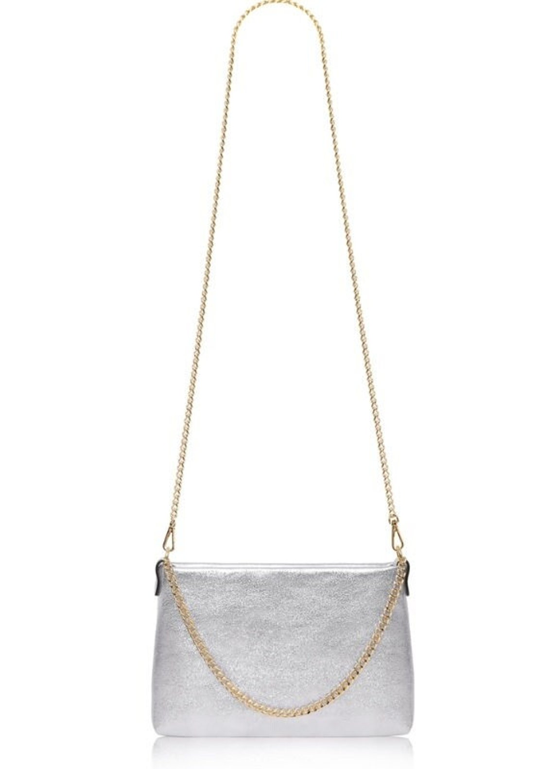 Real Leather Silver Leather Bag, Silver Crossbody Bag, Silver Shoulder ...