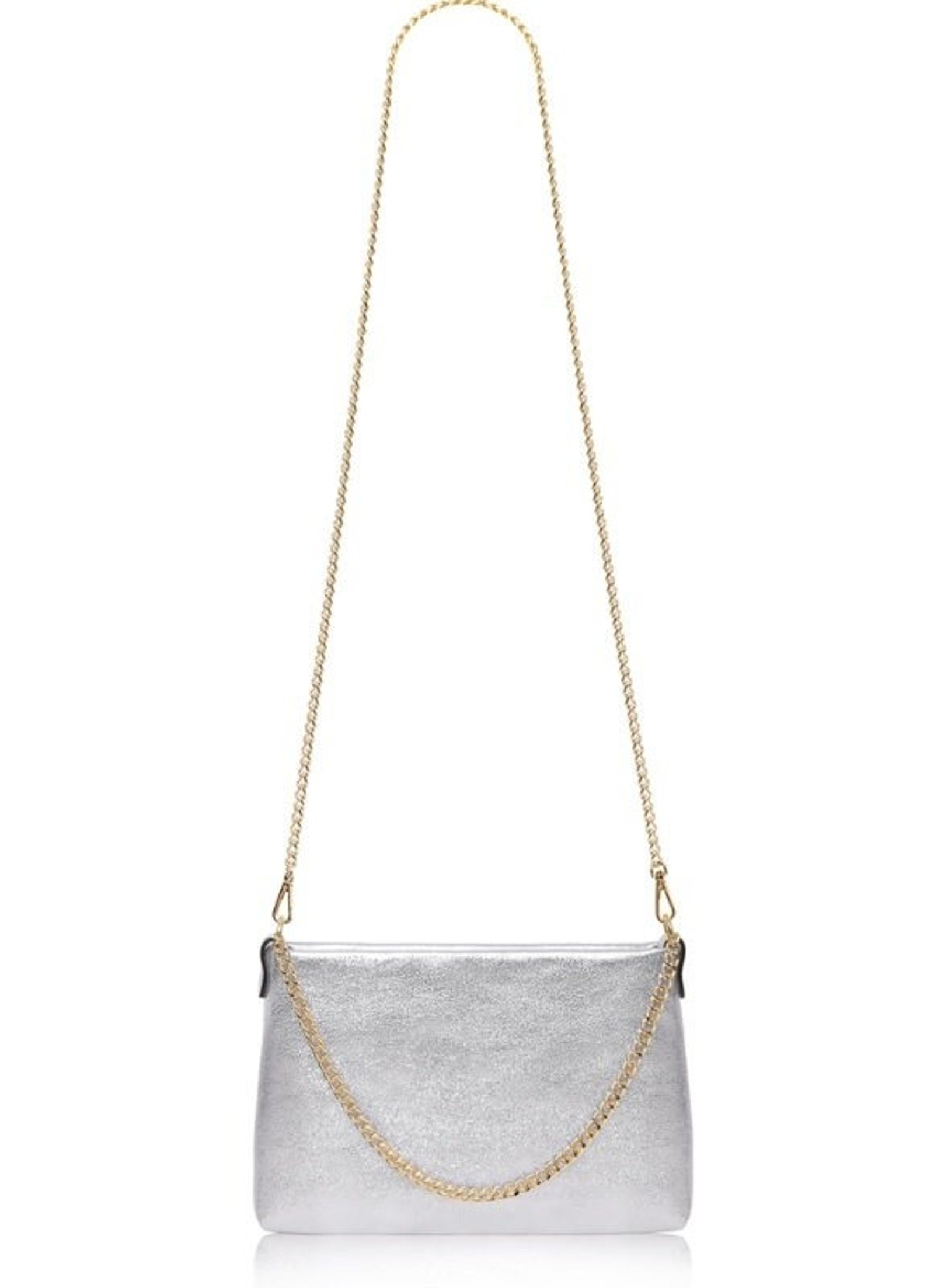 Real Leather Silver Leather Bag, Silver Crossbody Bag, Silver Shoulder ...