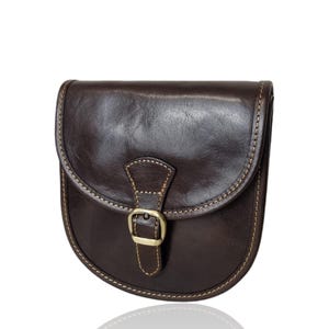 Real Leather Dark Brown Crossbody Bag Brown Shoulder Bag Elegant Dark ...