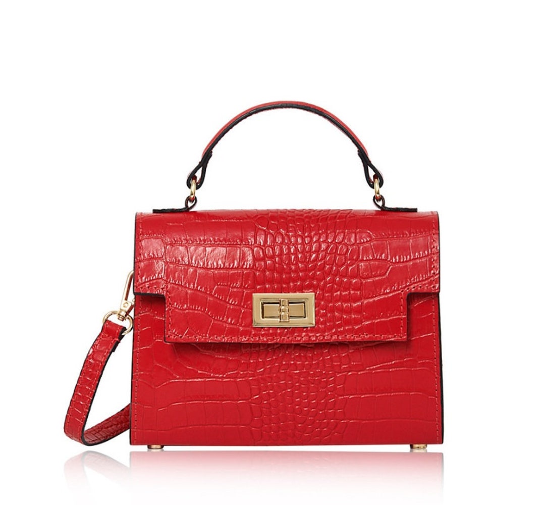 Real Leather Red Crossbody Bag Red Shoulder Bag Red Designer Style Bag ...