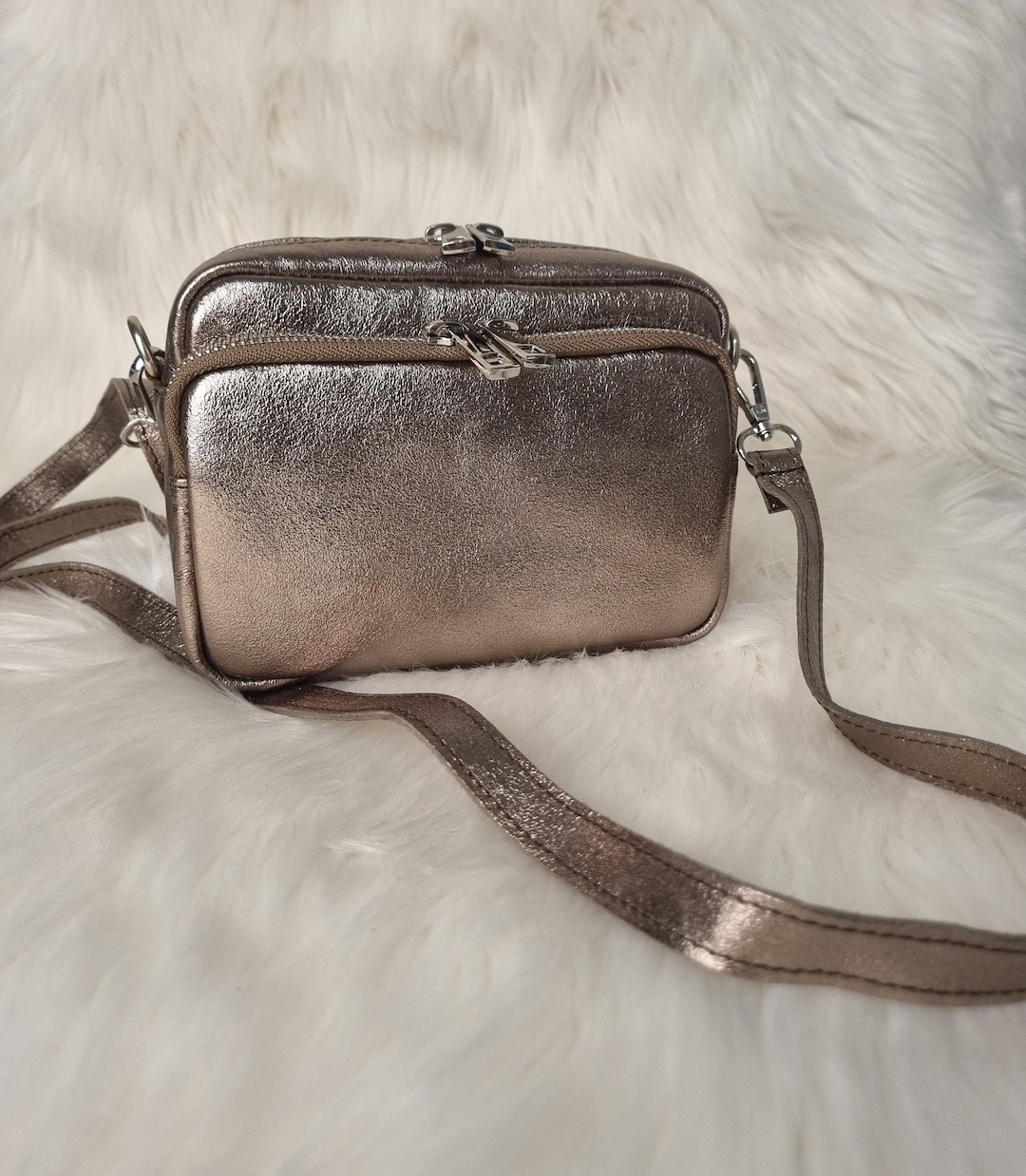 Bronze Leather Bag Bronze Crossbody Bag Bronze Shoulder Bag Bronze ...