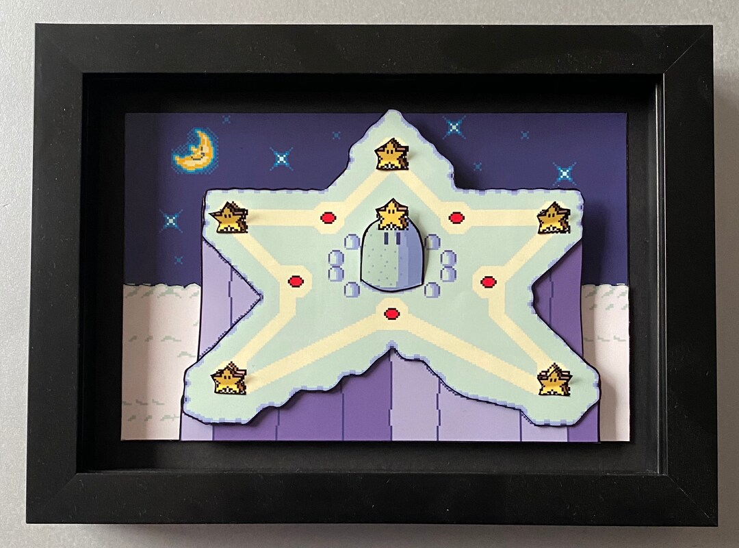 Super Mario World Star World Map 3D Framed Art Shadow Box - Etsy