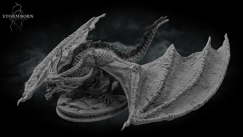 Thornscale Dragon Huge Miniature Dnd Pathfinder TTRPG 8k Printed ...