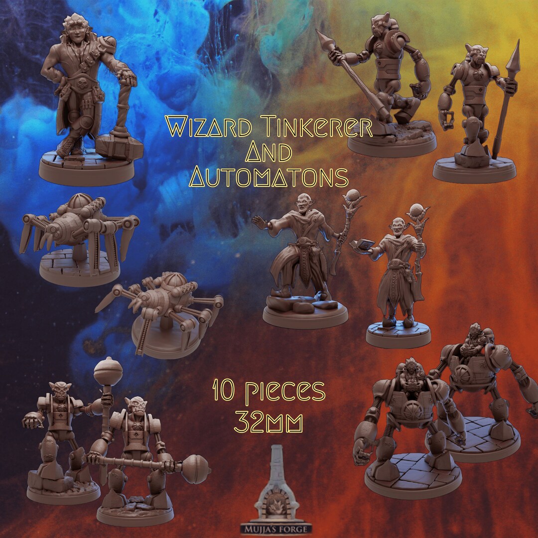 Wizard Tikerer Automatons | 32mm Miniature Bundle | Dnd | Pathfinder ...
