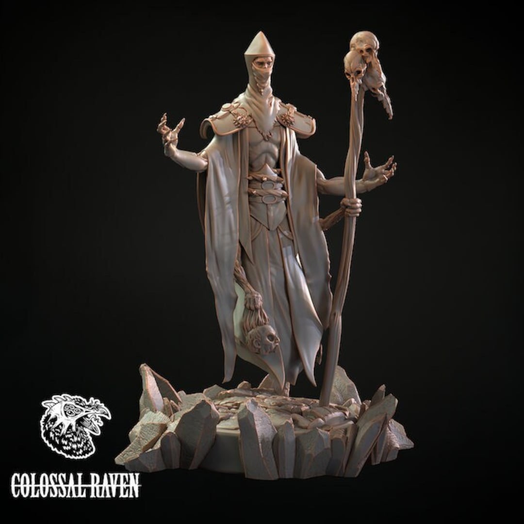 Death Mage - Necromancer - Undead - Dinoworld - 32 Mm Miniature - D&D ...