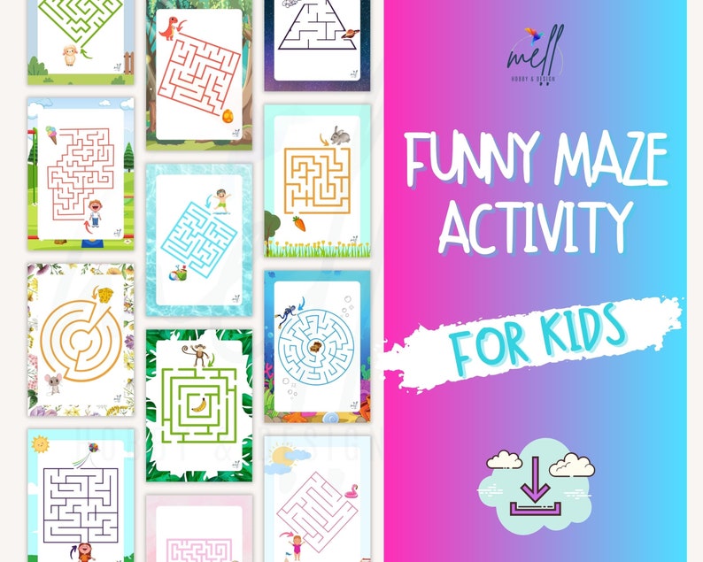 Printable Maze Activities for Kids | 12 PAGES | Digital Download ...