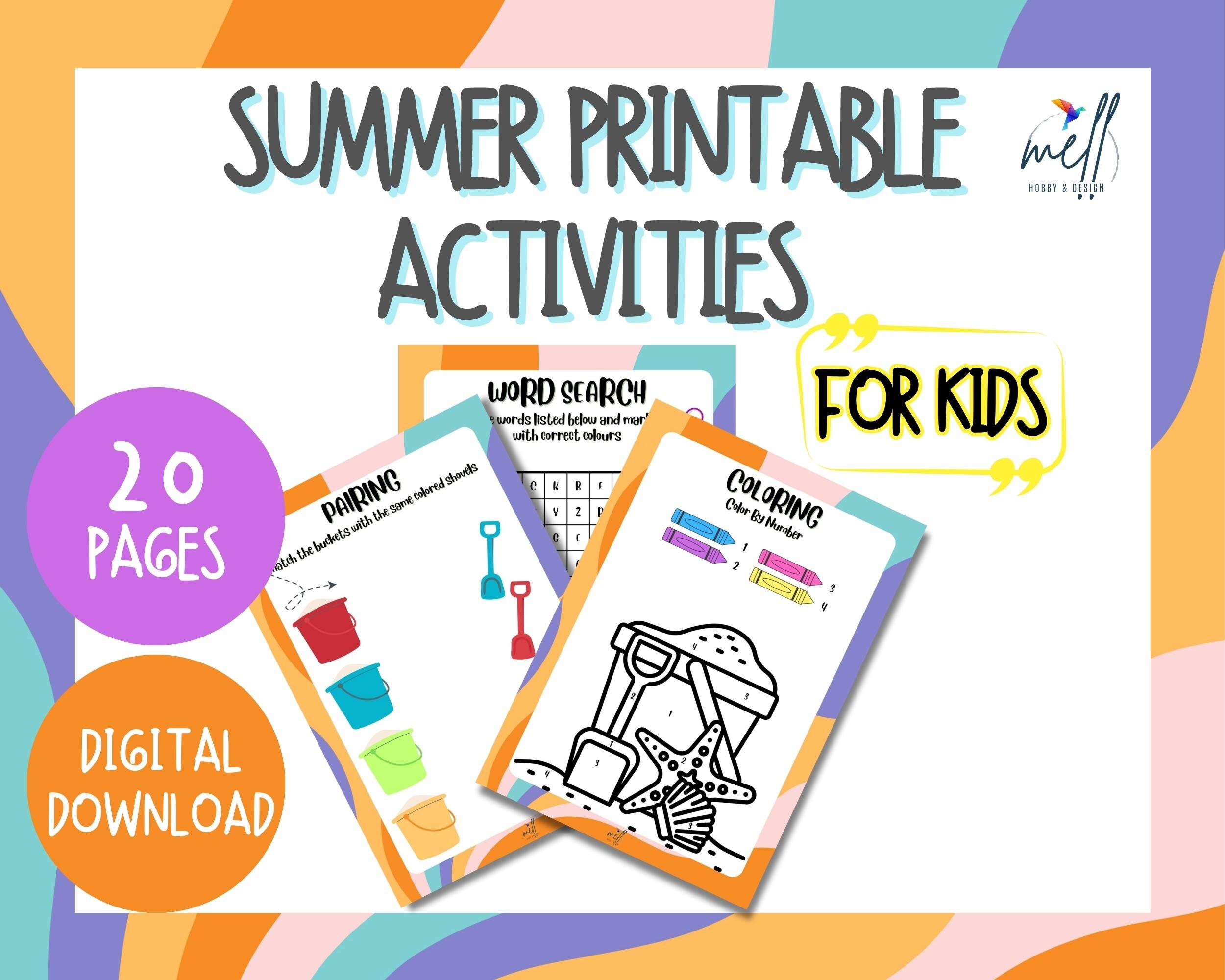 Printable Summer Activities for Kids 20 PAGES Digital Download Summer ...