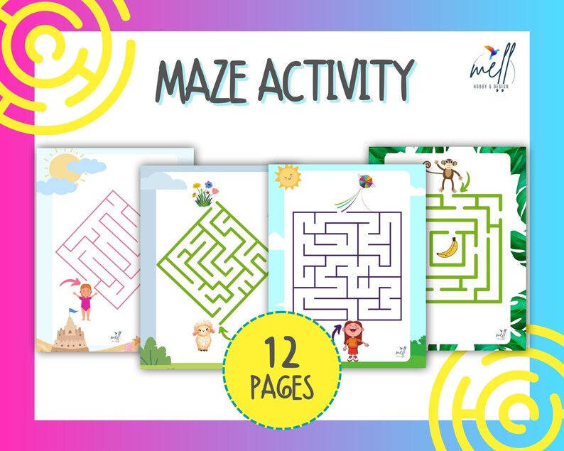 Printable Maze Activities for Kids | 12 PAGES | Digital Download ...