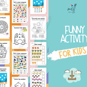 Printable Preschool Activities for Kids | 10 PAGES | Digital Downloand ...