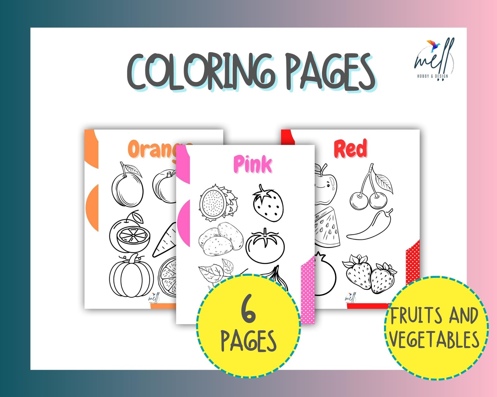 Printable Coloring Pages for Kids | 6 Pages | Digital Download | Color ...