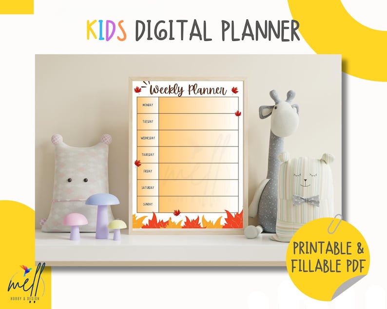 Cute Seasons Weekly Planner | Printable Planner for Kids | Instant ...