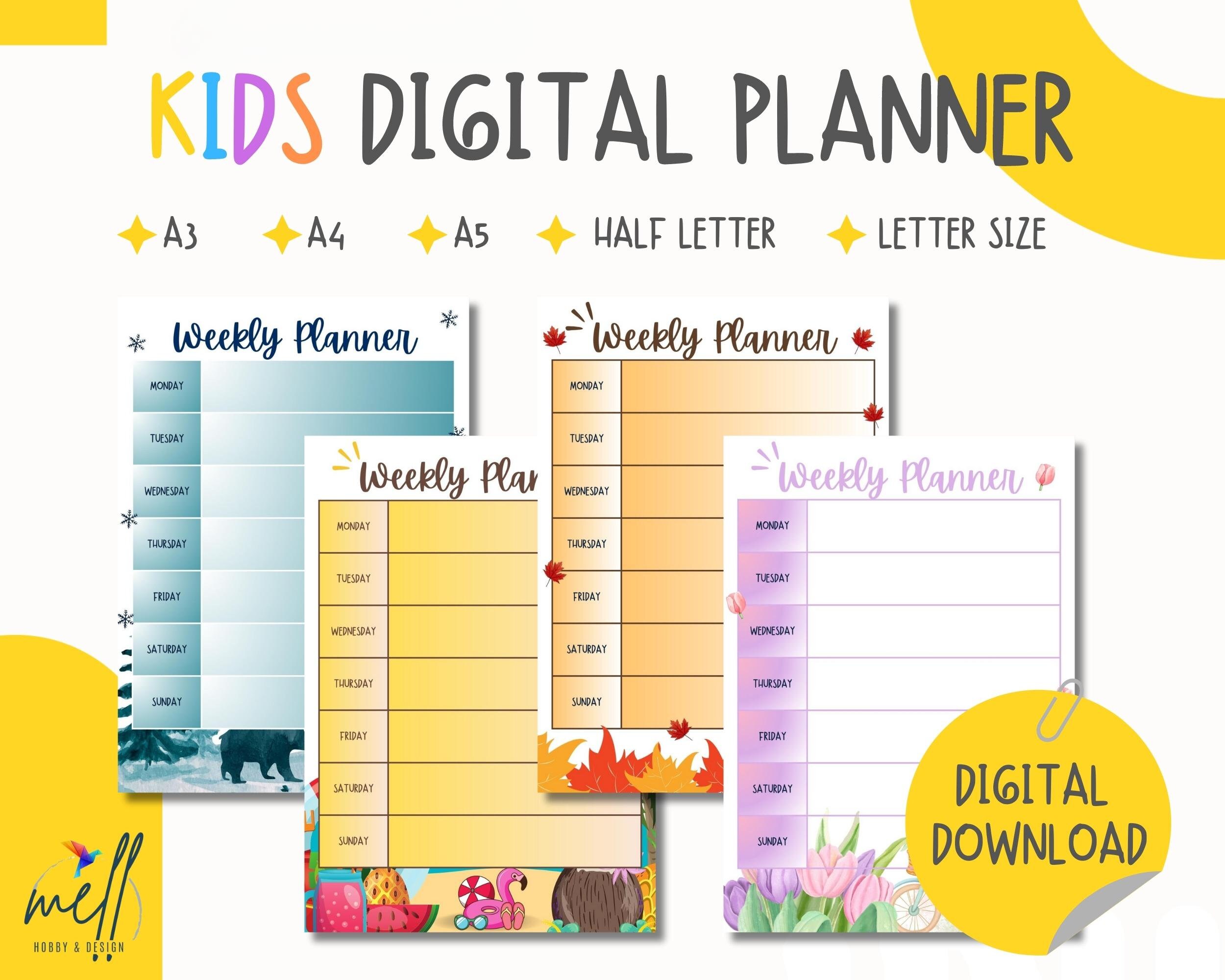 Cute Seasons Weekly Planner | Printable Planner for Kids | Instant ...
