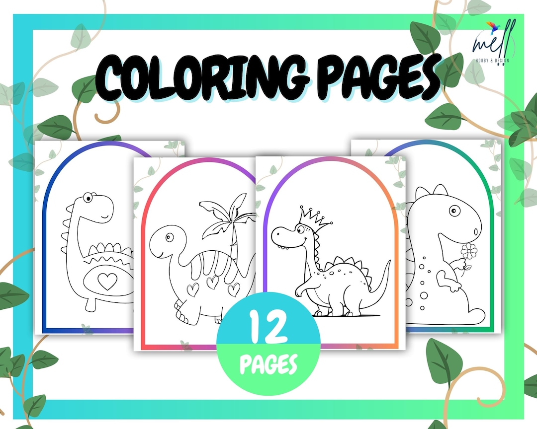 Printable Coloring Pages for Kids | Dinosaurs Coloring | 12 Pages ...