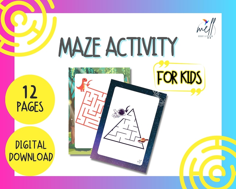 Printable Maze Activities for Kids | 12 PAGES | Digital Download ...