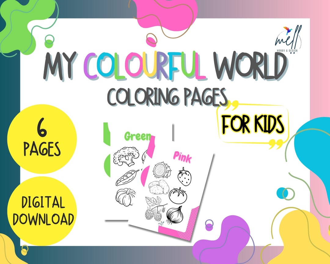 Printable Coloring Pages for Kids | 6 Pages | Digital Download | Color ...