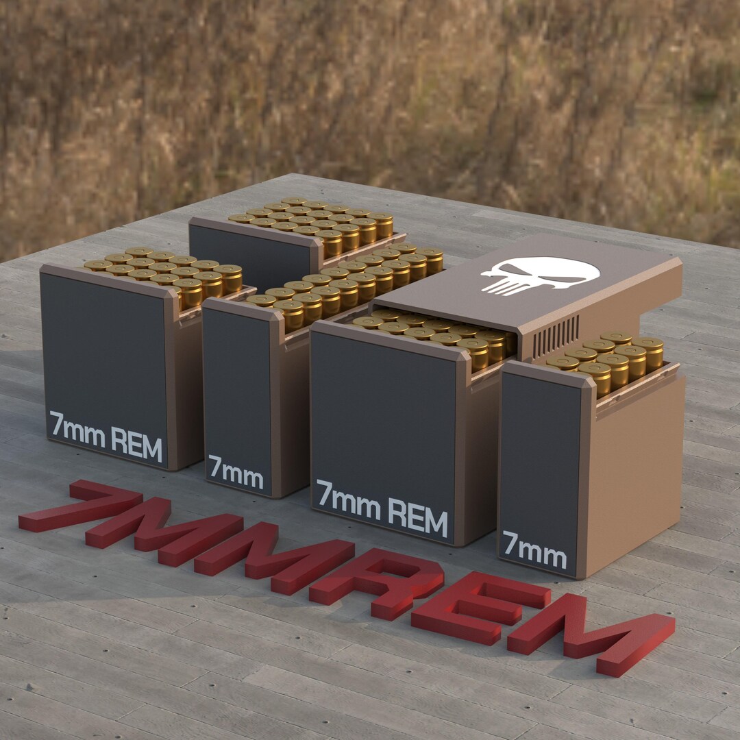 Digital STL File Ammo Box 7MM REM MAG Ammunition Storage Ammo Crate 7mm ...