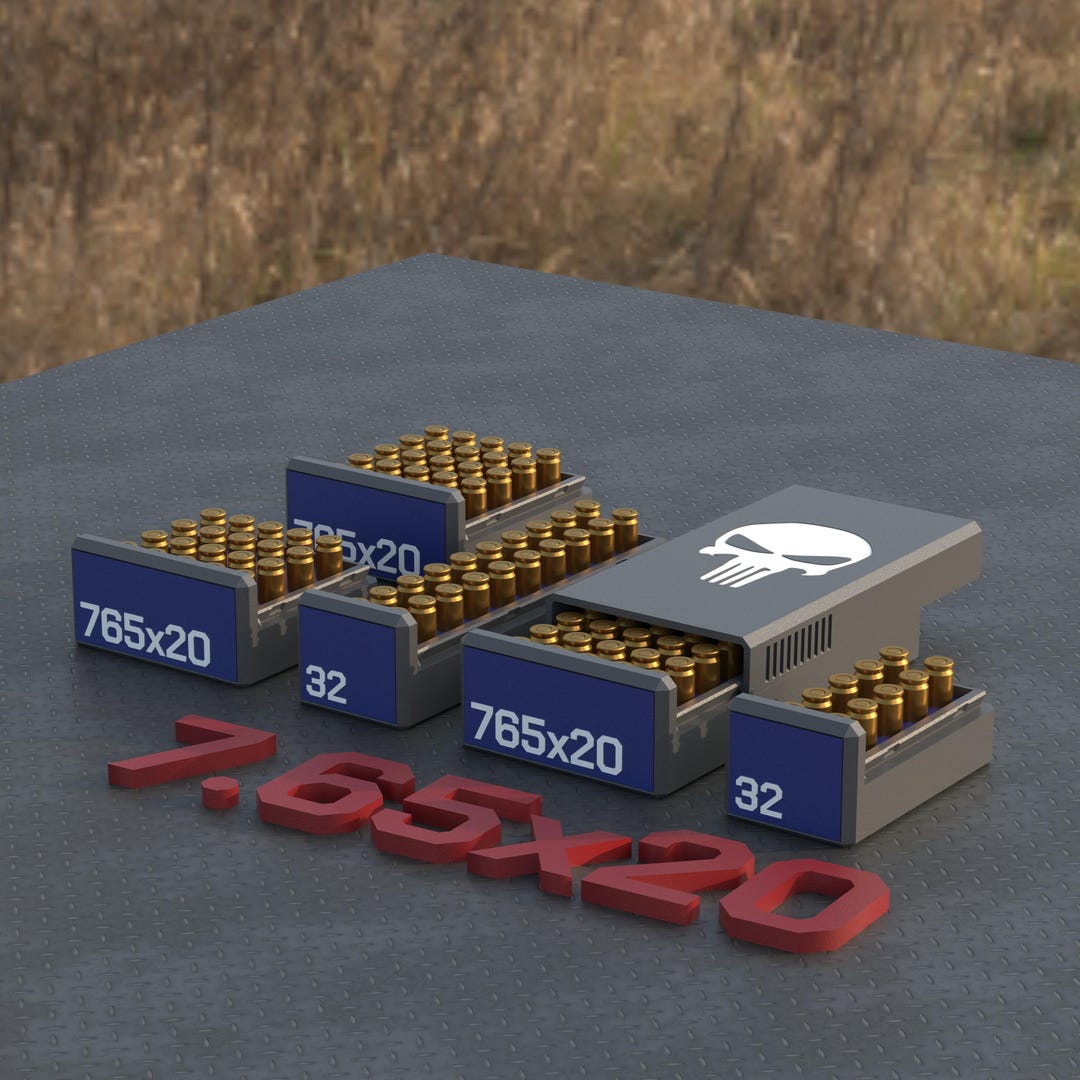 Digital STL File Ammo Box 32 French Ammunition Storage Ammo Crate 7 ...