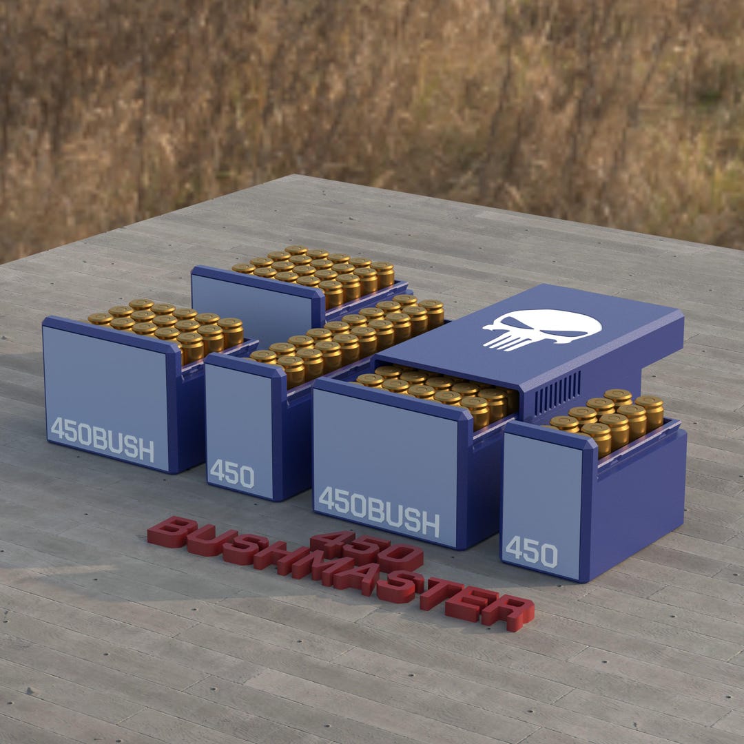 Digital STL File Ammo Box 450 Bushmaster Ammunition Storage Ammo Crate ...