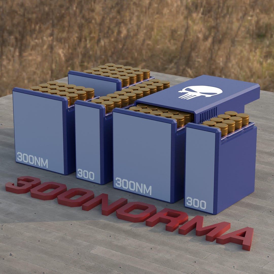 Digital STL File Ammo Box 300 Norma Mag Ammunition Storage Ammo Crate ...