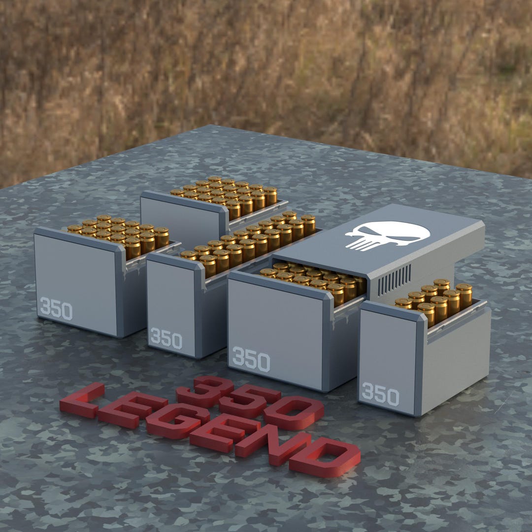 Digital STL File Ammo Box 350 Legend Ammunition Storage Ammo Crate ...