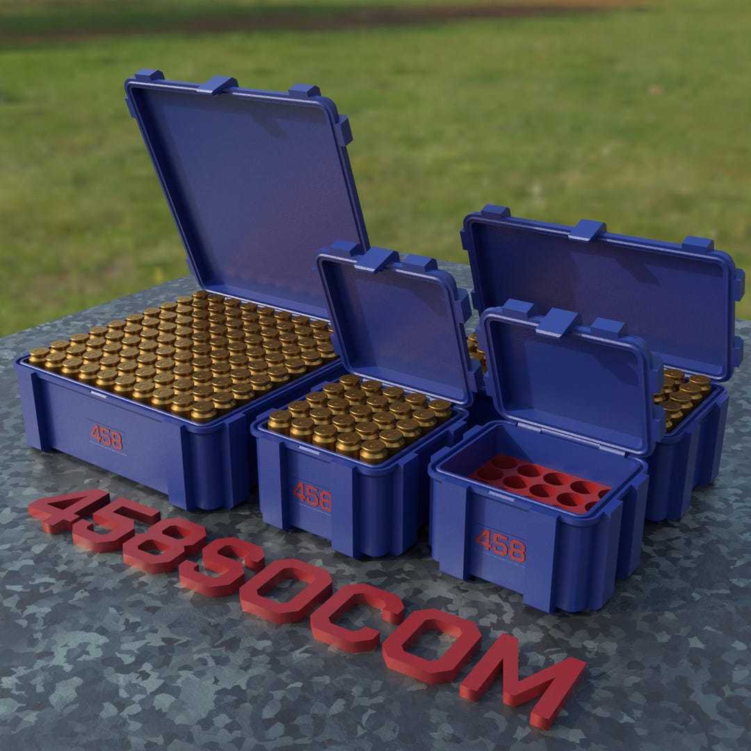 Digital STL File ABOX Ammo Box 458 SOCOM Ammunition Storage Ammo Crate ...