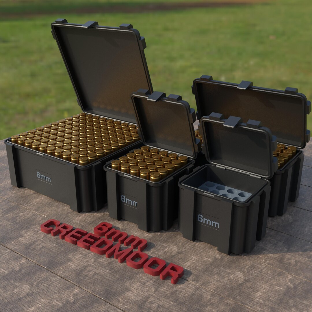 Digital STL File ABOX Ammo Box 6mm Creedmoor Ammunition Storage Ammo ...
