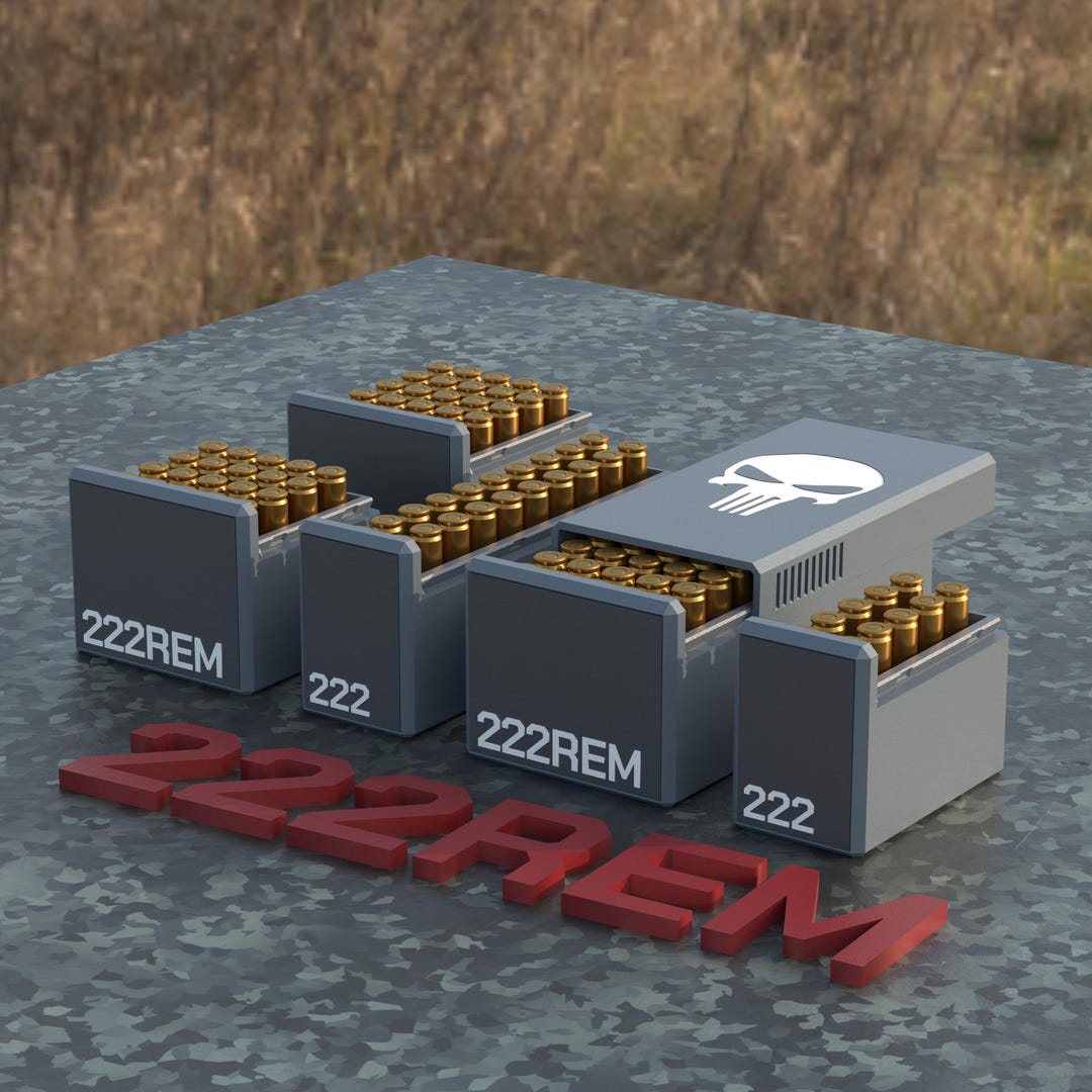 Digital STL File Ammo Box 222 REM Ammunition Storage Ammo Crate 222rem ...