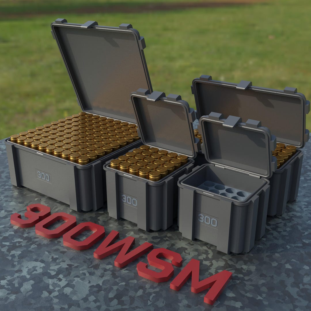 Digital STL File ABOX Ammo Box 300 WSM Ammunition Storage Ammo Crate ...