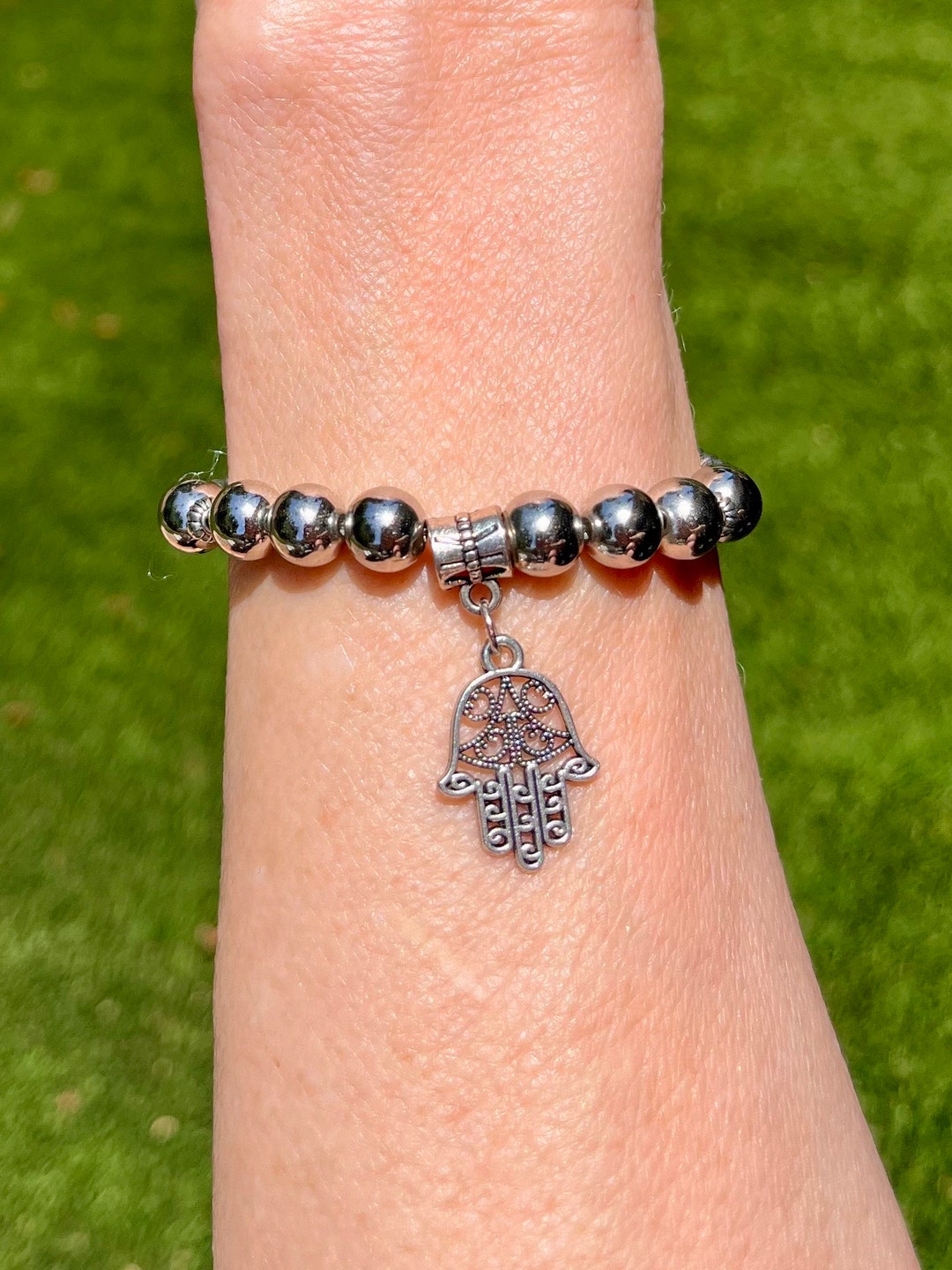 Hamsa Hand Charm Bracelet, Boho Jewelry - Etsy