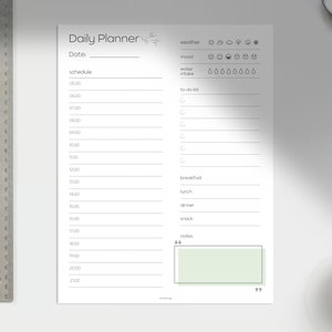 Printable Daily Planner | Digital Daily Planner | Day Planner Printable ...