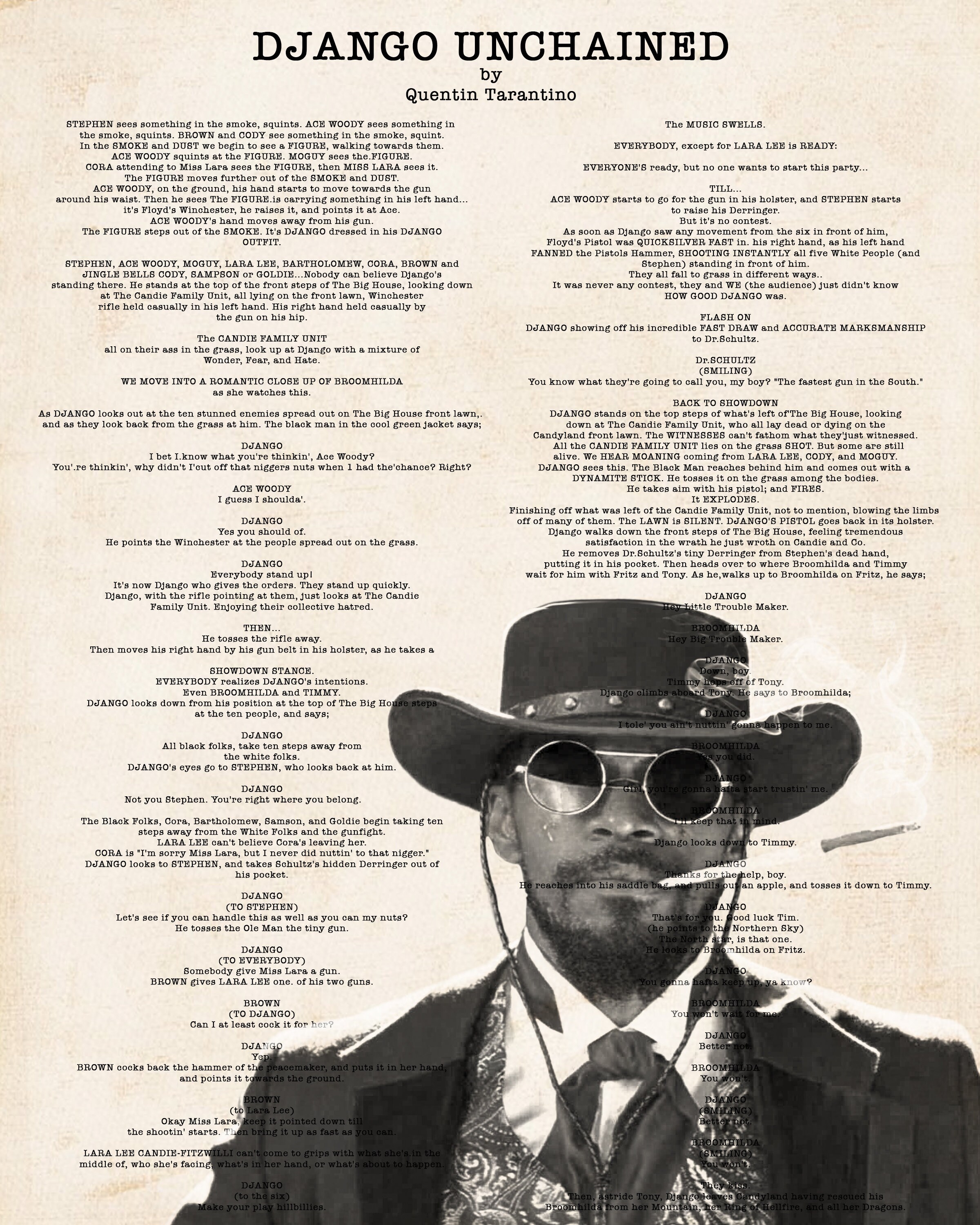 Django Unchained Scene Script Print - Etsy