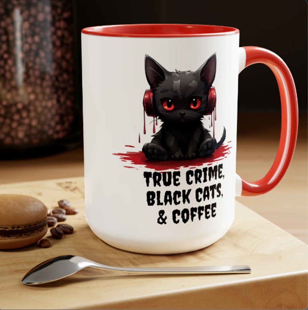 Black Cat True Crime Coffee Mugs - Etsy