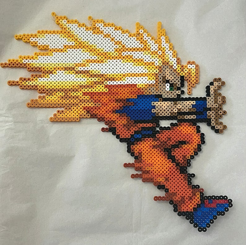 Dragon Ball Z Goku (base/super Saiyan/super Saiyan 3) Perler Bead Pixel ...