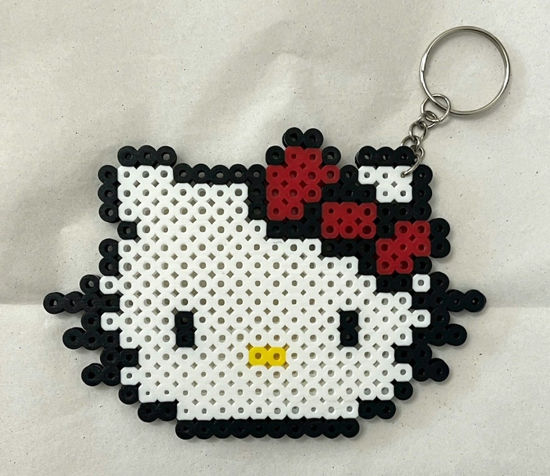 Hello Kitty Perler Bead Pixel Art Keychain - Etsy