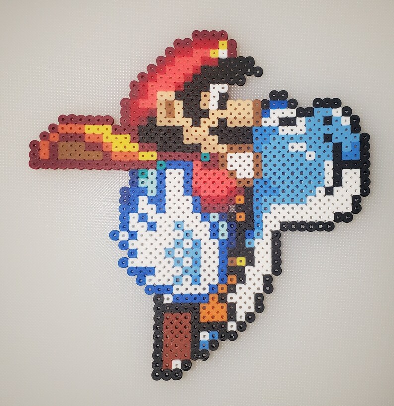 Super Mario Bros Mario Riding Yoshi Perler Bead Pixel Art - Etsy