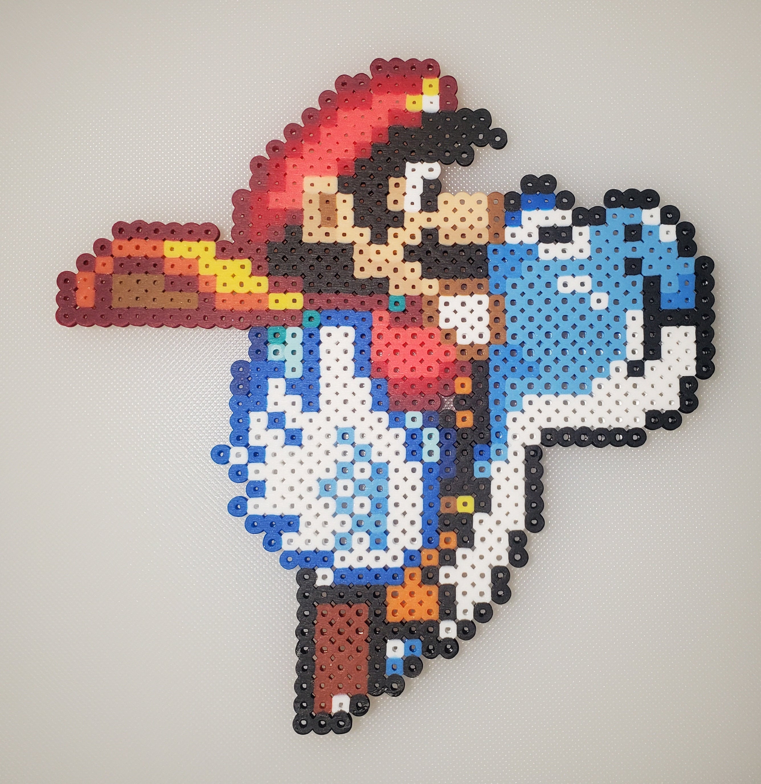 Super Mario Bros Mario Riding Yoshi Perler Bead Pixel Art - Etsy
