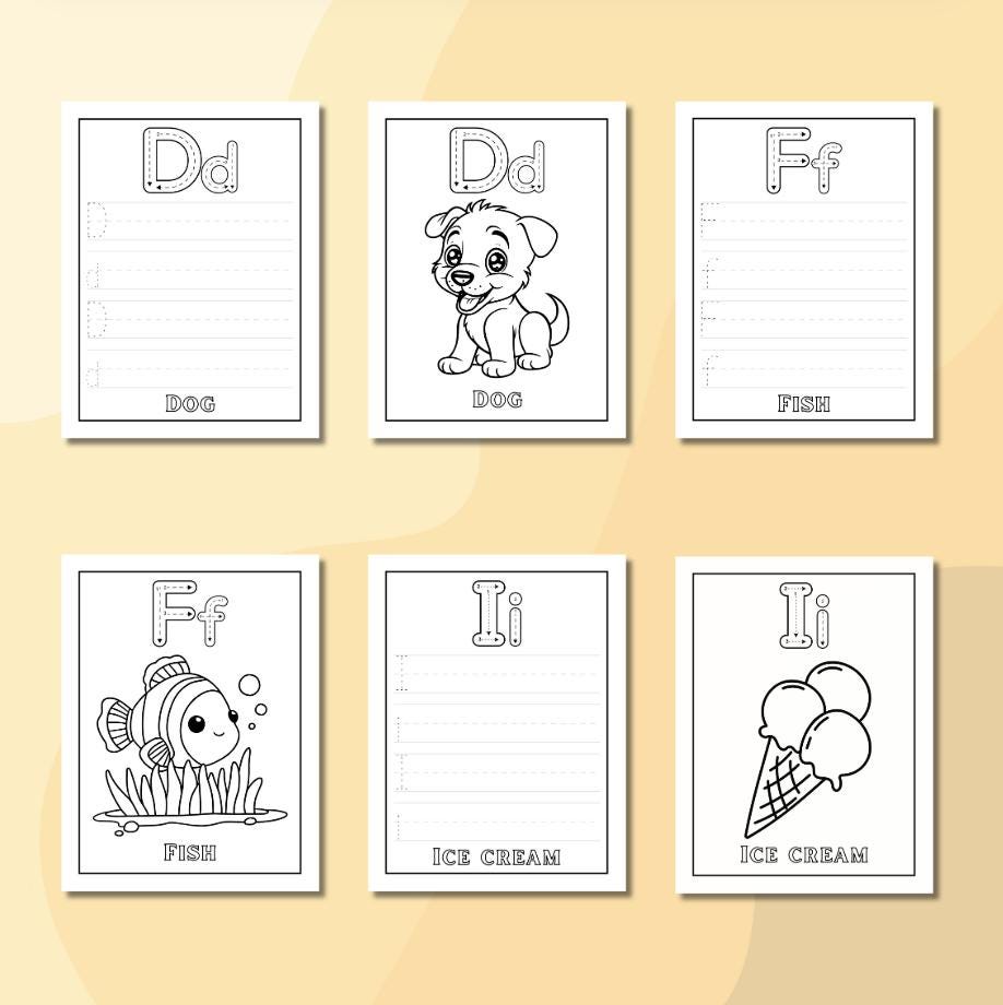 Alphabet Practice: Tracing & Coloring Printable. Preschool ...