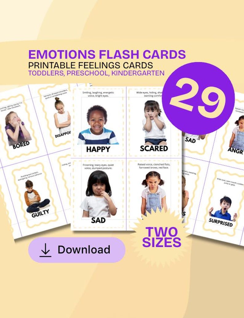 Montessori Emotions Flash Cards: Realistic Feelings Learning Tool (PDF ...