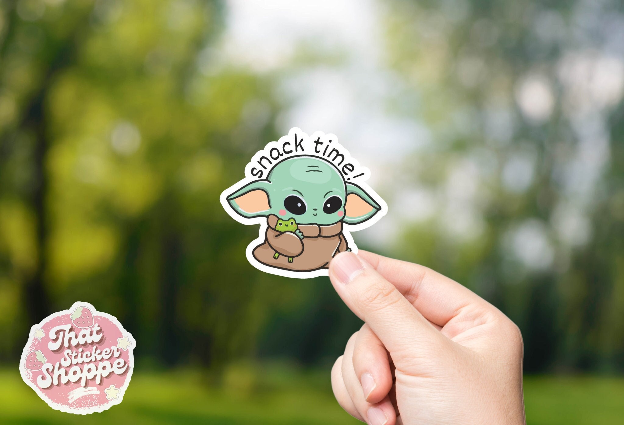 Snack Time Grogu Kiss-cute Sticker / TV Show Sticker - Etsy