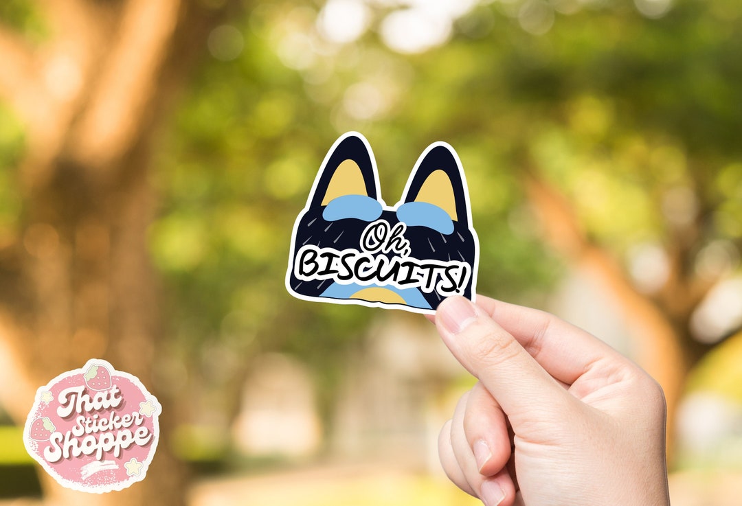 Blue Heeler Bandit Oh Biscuits Kiss-cut Stickers - Etsy