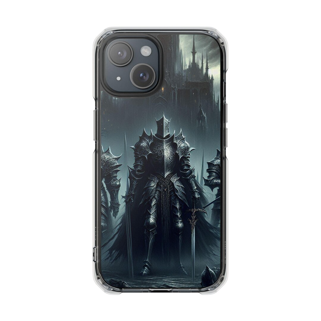 Fantasy Knights Magnetic Clear Impact Phone Case, Dark Knight Medieval ...