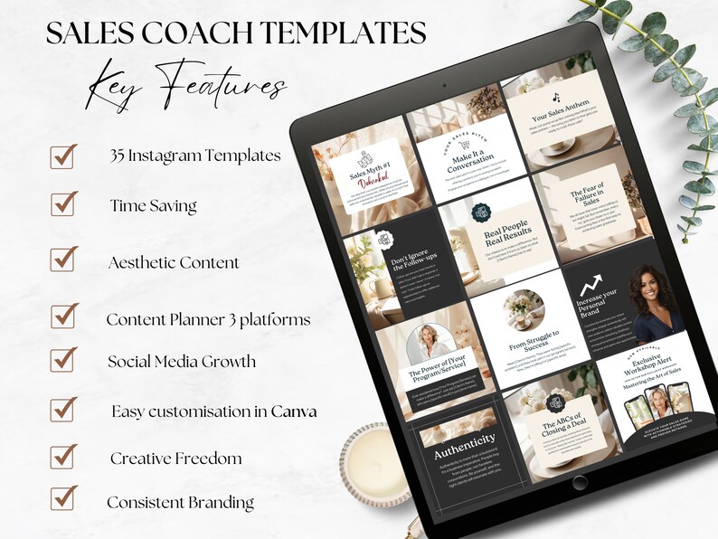 Business Coach Instagram Templates for an Aesthetic Instagram Puzzle ...